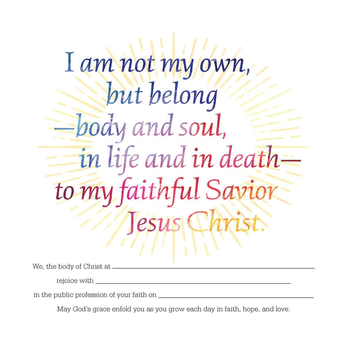 Profession of Faith Certificate – Faith Alive Christian Resources